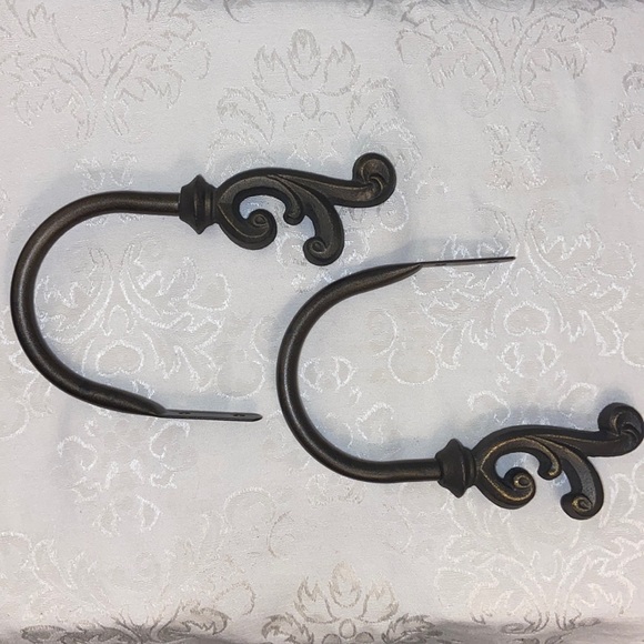 Unknown | Accents | Bronze Look Metal Curtain Tiebacks Pair Of Two ...